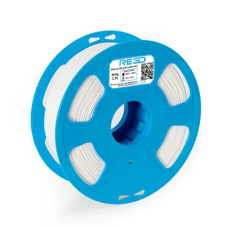 Filament 3D PETG, RE3D, Alb - eMAG.ro