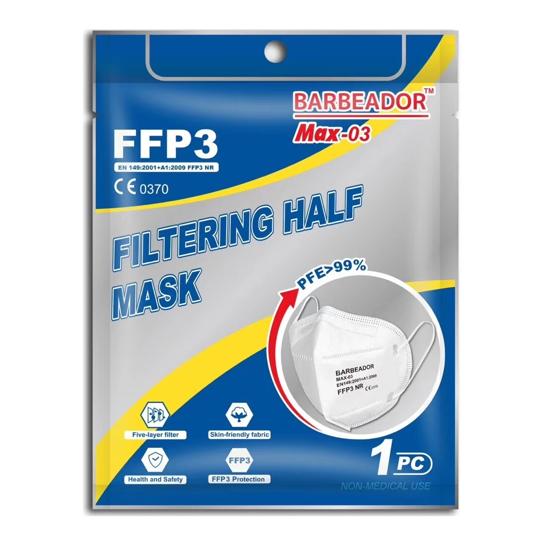 Set 2 masti de protectie respiratorie KN99 FFP3, Barbeador Max-03, cu 5 ...