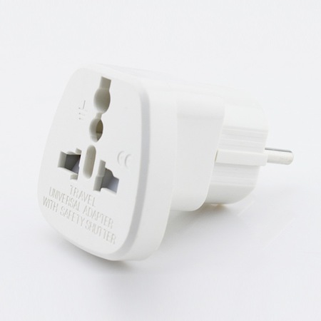 Adaptor priza universala, travel adapter, alb, cu aprobare CE, fara ...