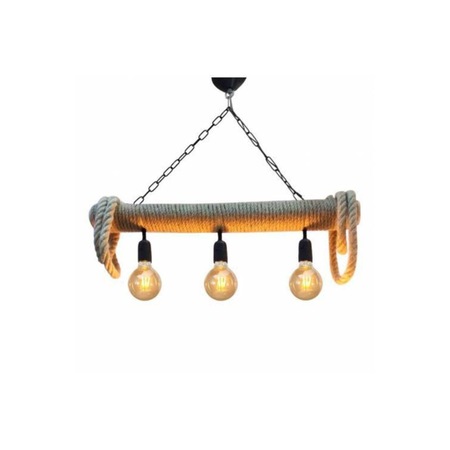 Pendul Rustic Trio cu franghie 100% natural, E27 - eMAG.ro