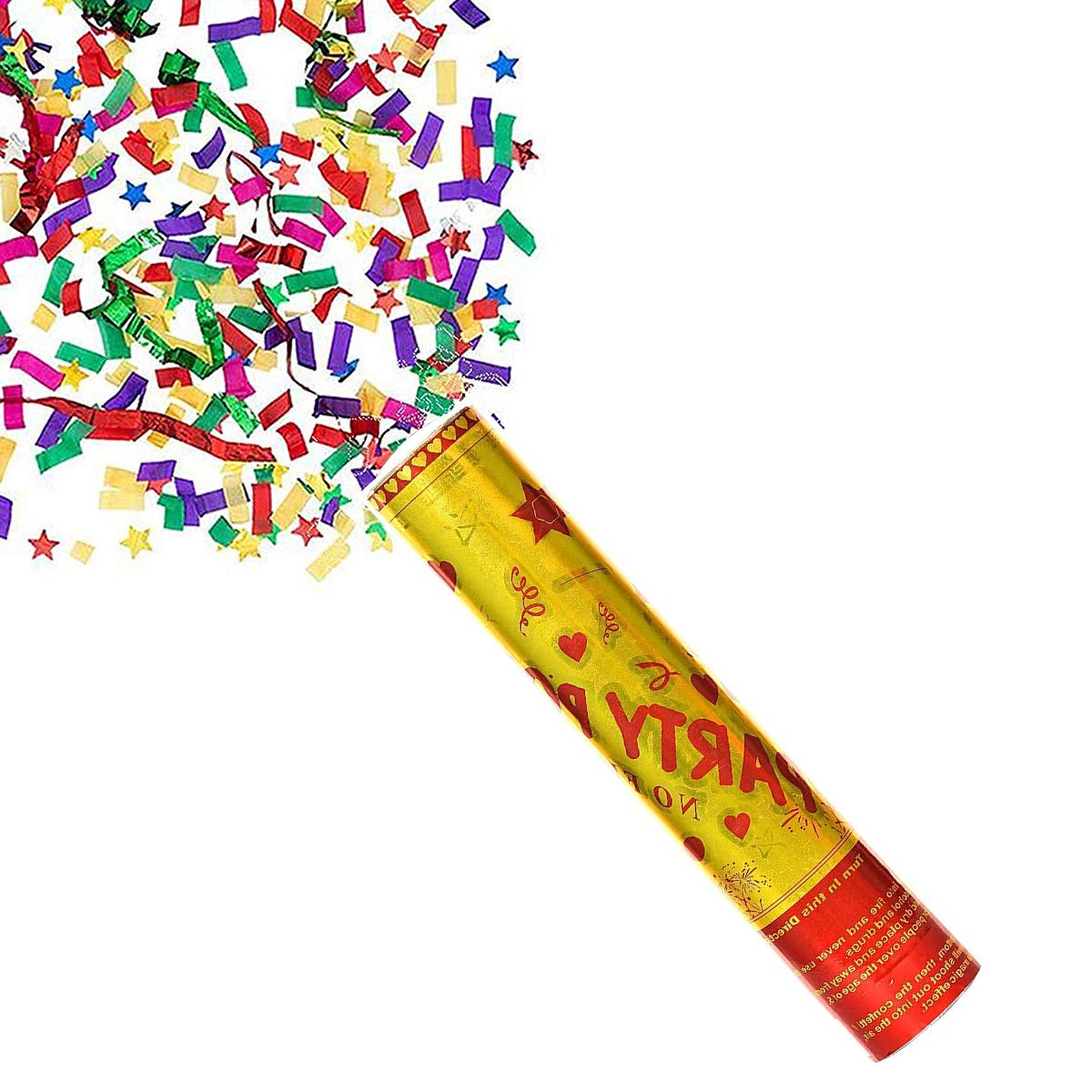 Tun de confetti 50 cm, multicolor, It's Party Time - eMAG.ro