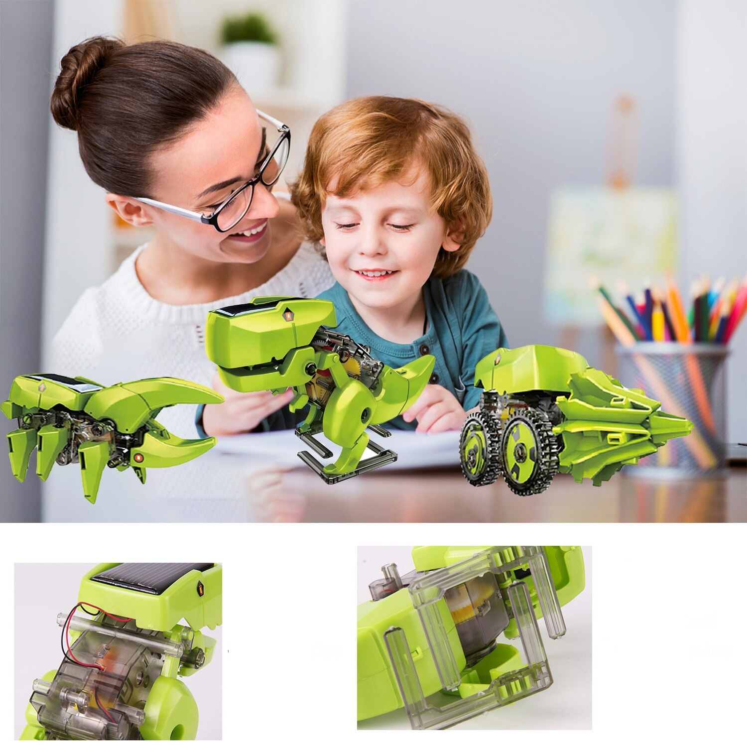 Jucarie educativa, Robot dinozaur 3 in 1, Verde - eMAG.ro