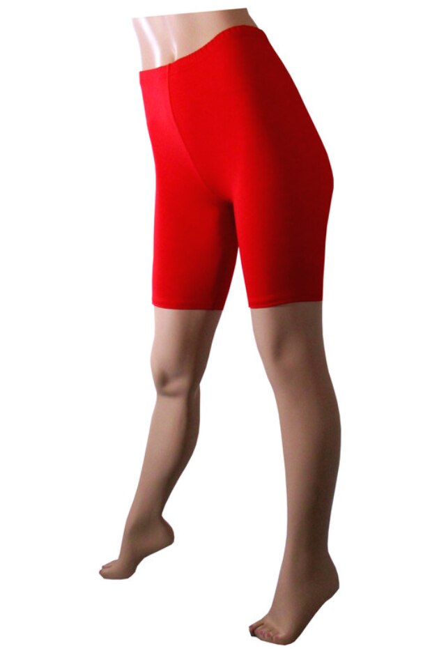 Colanti scurti dama, Bumbac/Spandex, Rosu, M - eMAG.ro