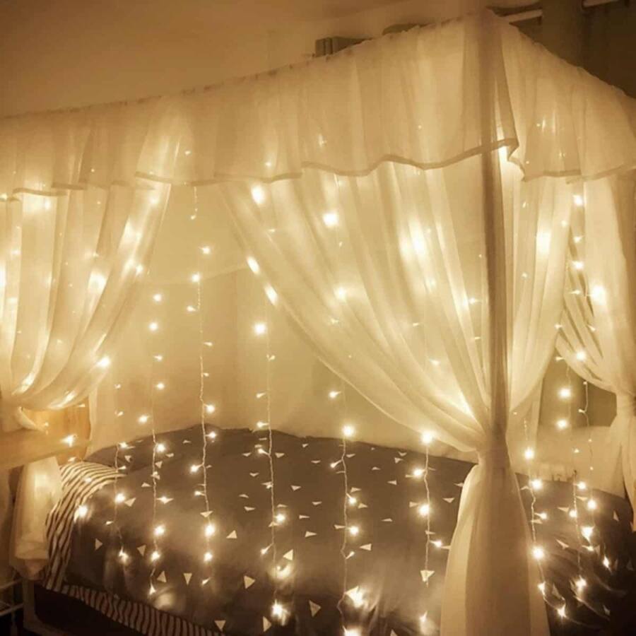 Perdea lumini, Buxton, Plastic, 240 LED-uri, 2x2 m, Alb cald - eMAG.ro