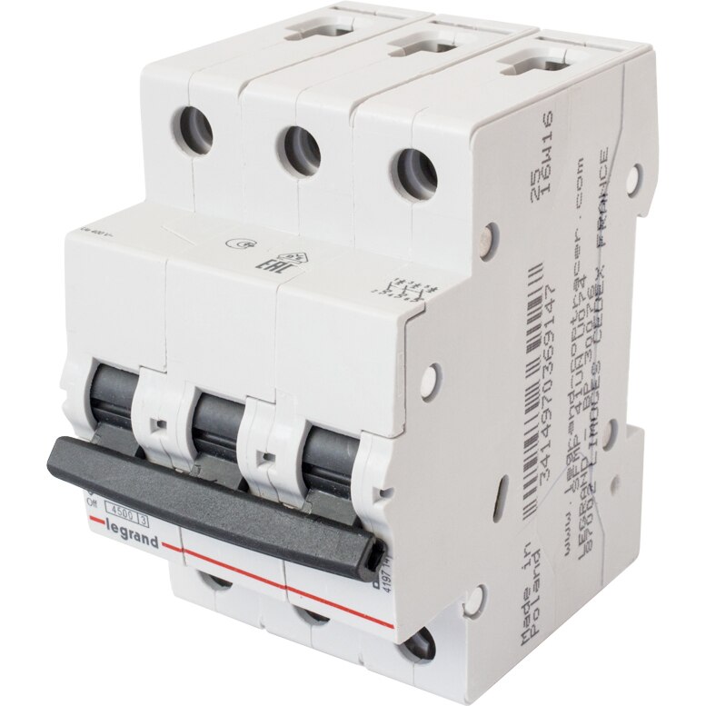 Siguranta automata Legrand RX3 3P curba C, 63A 4,5kA - eMAG.ro