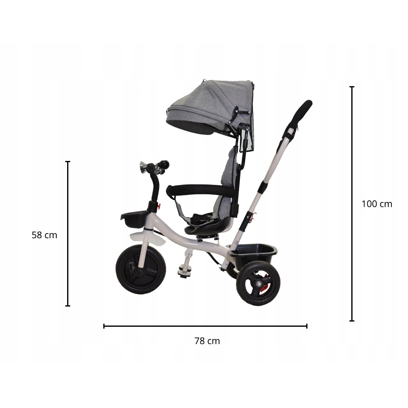 Tricicleta pentru copii 6-in-1, Gri - eMAG.ro