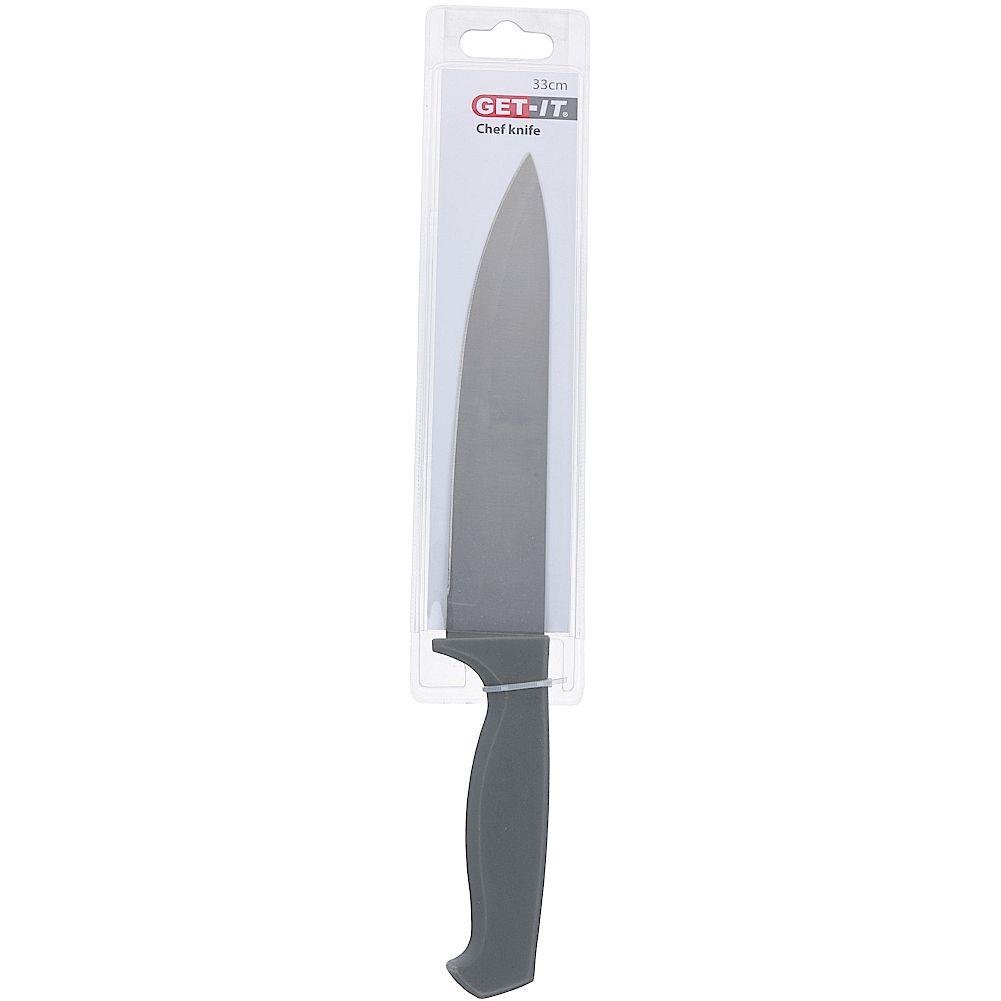 Cutit bucatar, Get-It, Inox/Plastic, 19 cm, Gri - eMAG.ro