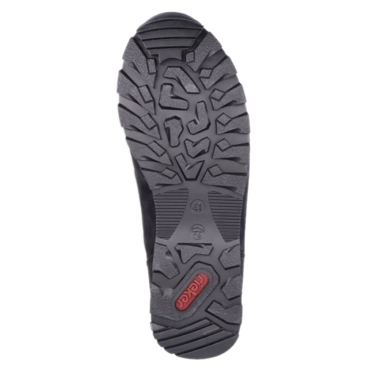 Botine pentru barbati, Rieker, Piele naturala, din nubuc, Negru/Gri ...