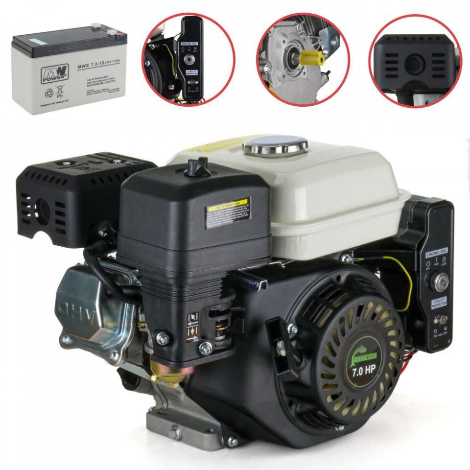 Motor de schimb pentru HONDA GX160 ax 20mm pornire electrica B-GX160.7HP.20.AKU Barracuda - eMAG.ro