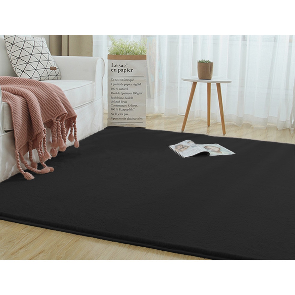 Covor Strado Rabbit 160x200, dreptunghi moale de plus, Negru - eMAG.ro