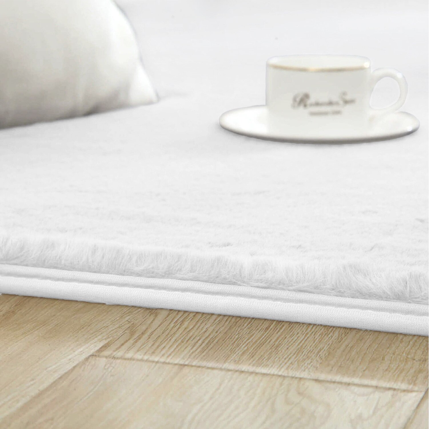 Covor Strado Rabbit 160x200, dreptunghi moale de plus, Alb - eMAG.ro