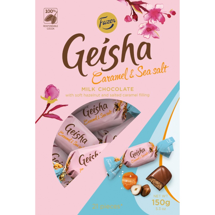 Bomboane de ciocolata cu caramel sarat Geisha, 150gr - eMAG.ro