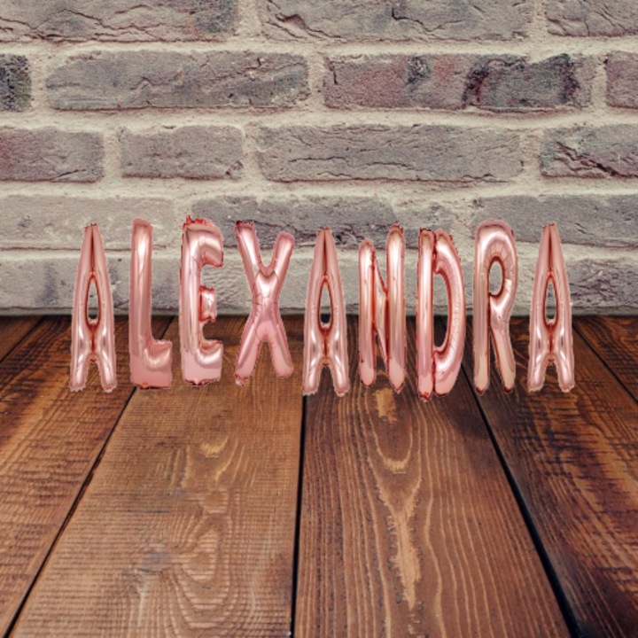 Set Baloane Litere Nume Alexandra, Roz gold, 40Cm - eMAG.ro