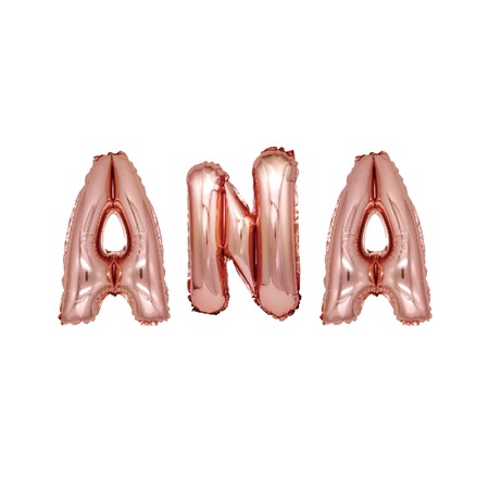 Set Baloane Litere Nume Ana, Roz gold, 40Cm - eMAG.ro