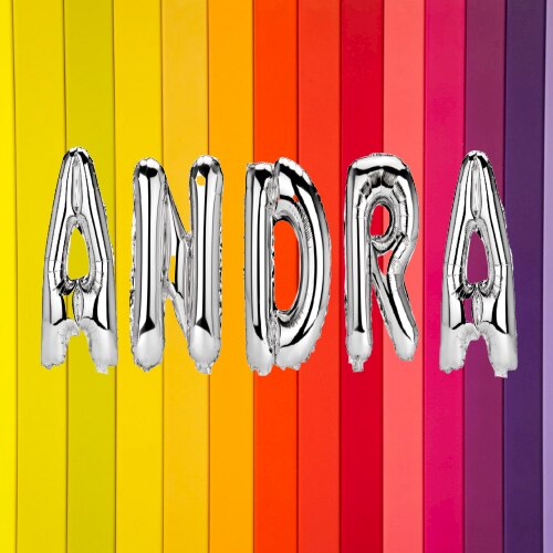 Set Baloane Litere Nume Andra, Argintiu, 40Cm - eMAG.ro