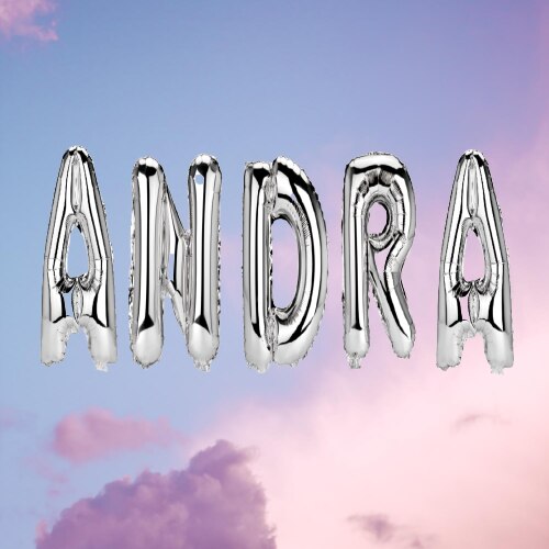 Set Baloane Litere Nume Andra, Argintiu, 40Cm - eMAG.ro