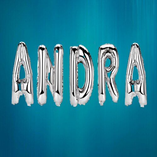 Set Baloane Litere Nume Andra, Argintiu, 40Cm - eMAG.ro