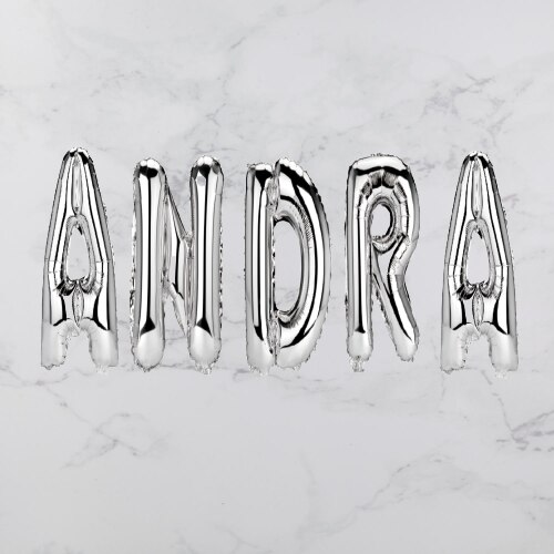 Set Baloane Litere Nume Andra, Argintiu, 40Cm - eMAG.ro