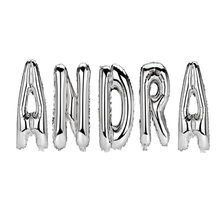 Set Baloane Litere Nume Andra, Argintiu, 40Cm - eMAG.ro