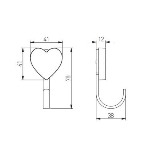 Cuier copii HEART 41x78 mm, roz - eMAG.ro
