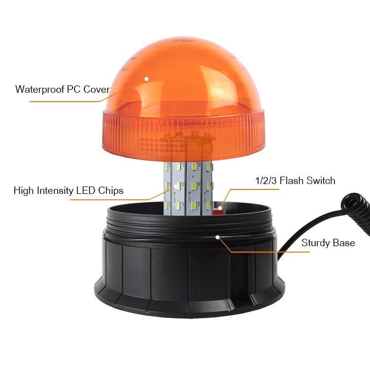 Girofar cu LED cu baza magnetica 12V-24V cu 3 functii WL014(F) - eMAG.ro