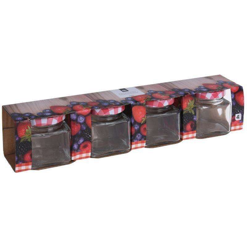 Set 4 borcane, Orion, Sticla, Transparent, 75 ml - eMAG.ro