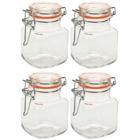 Set 4 borcane cu capac, Orion, Sticla, Transparent, 115 ml - eMAG.ro