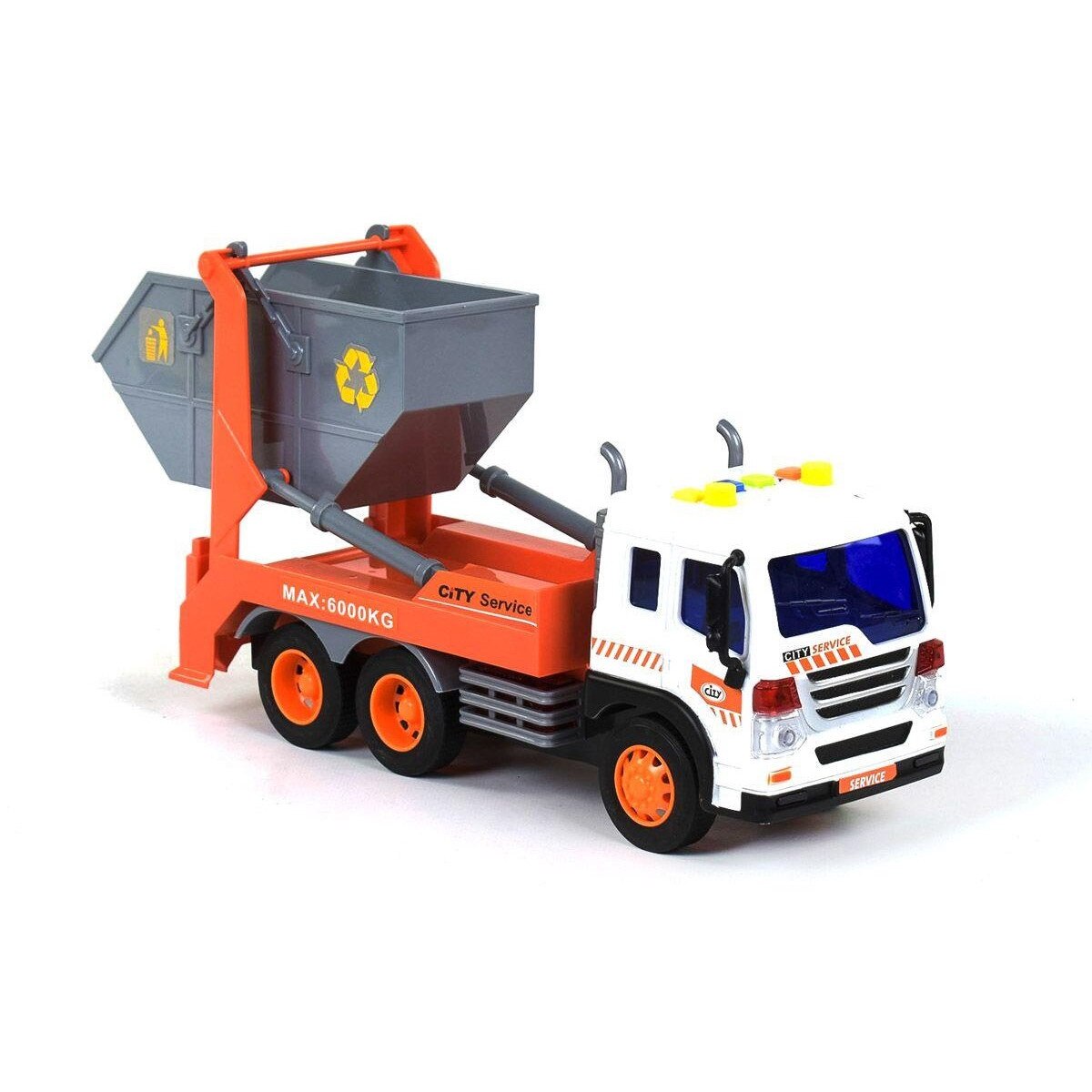 Camion cu container deseuri, sunete si lumini, 26 cm - eMAG.ro