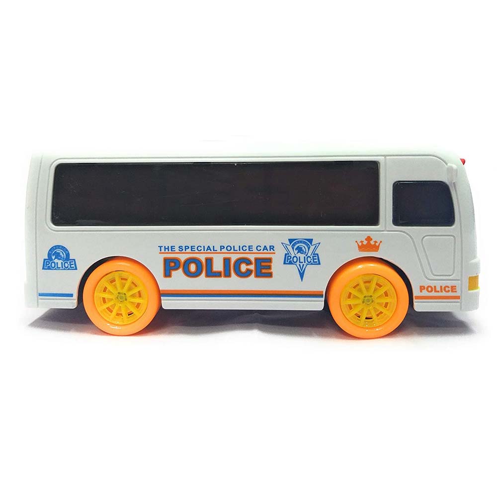 Autobuz de politie de jucarie, interactiv, cu sunete si lumini, 19 x 9 ...