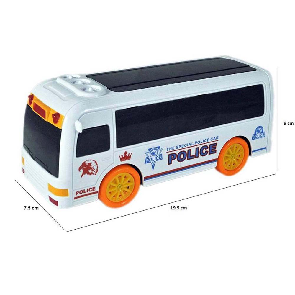 Autobuz de politie de jucarie, interactiv, cu sunete si lumini, 19 x 9 ...