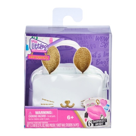 Mini gentuta de mana cu 6 surprize Real Littles, Alb - eMAG.ro