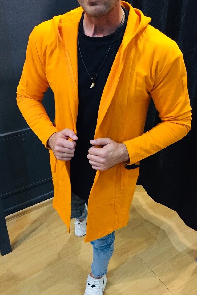 Cardigan Barbati Portocaliu L - eMAG.ro