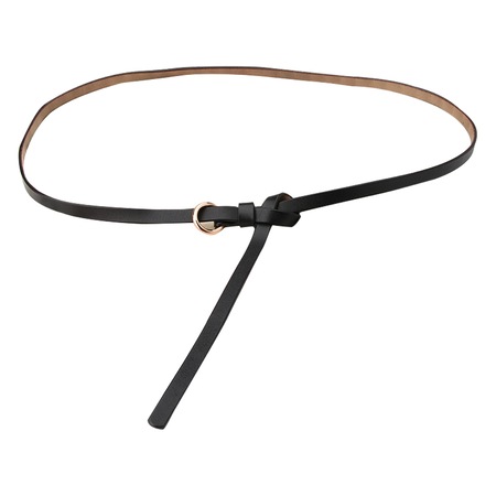 Curea dama cu catarama rotunda, GOGOU, piele spaltuita de vaca ...