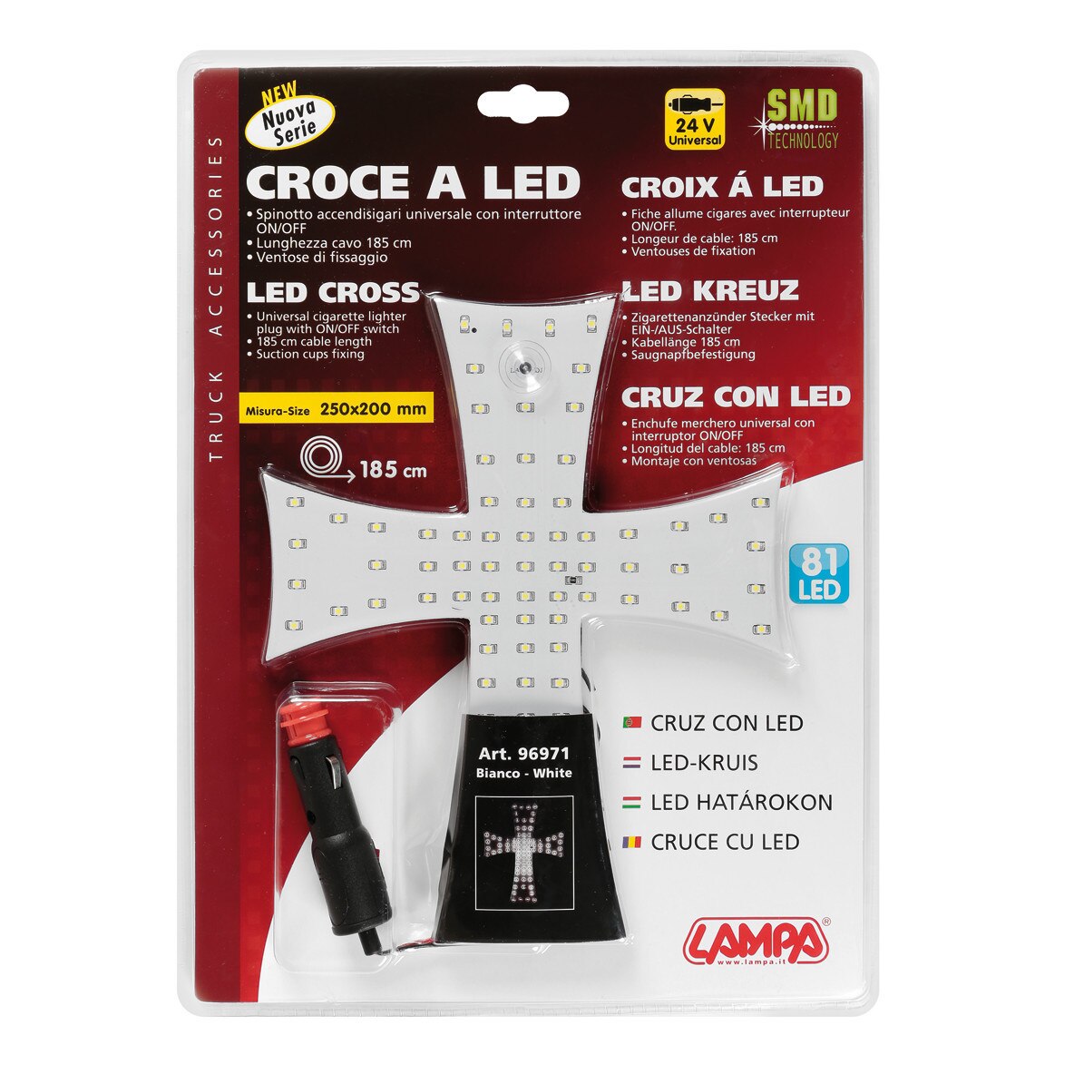 Cruce luminoasa alba 81 LED-uri 24V - eMAG.ro