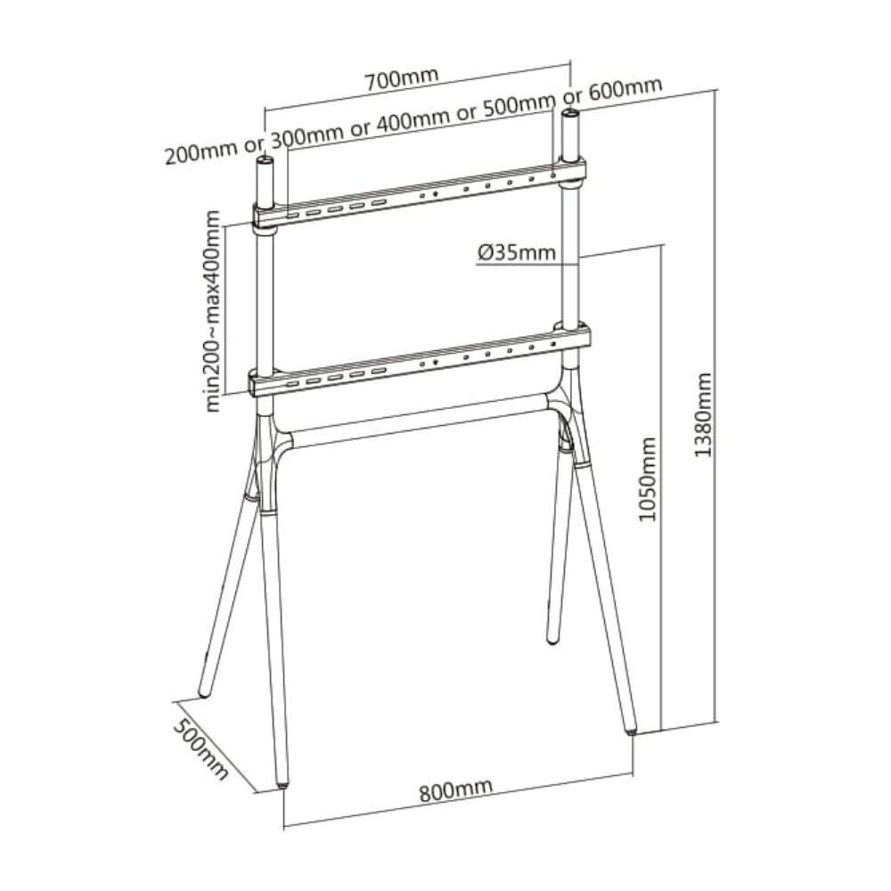 Suport TV podea, patru picioare, 49" - 70", Negru-Maro - eMAG.ro