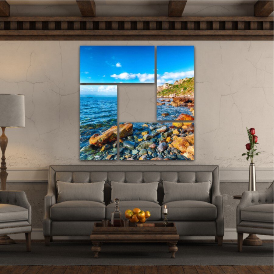 Set 4 Tablouri Multicanvas, Cape Milazzo, Insula Sicilia, Italia 3 ...