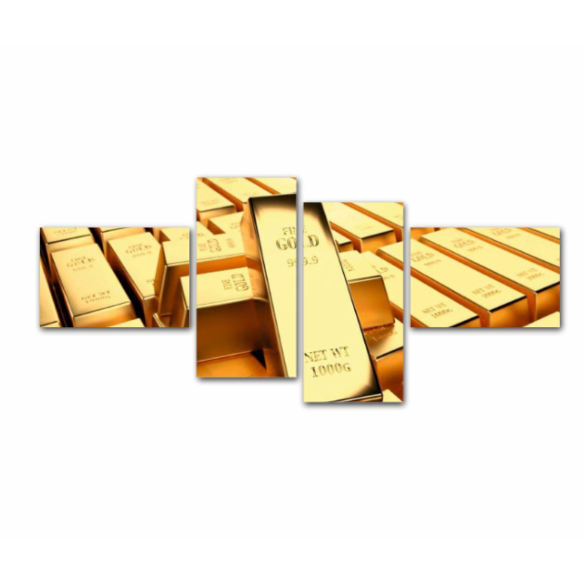 Set 4 Tablouri Multicanvas, Golden Bars 202, Tipar UV pe Frontlit PVC ...