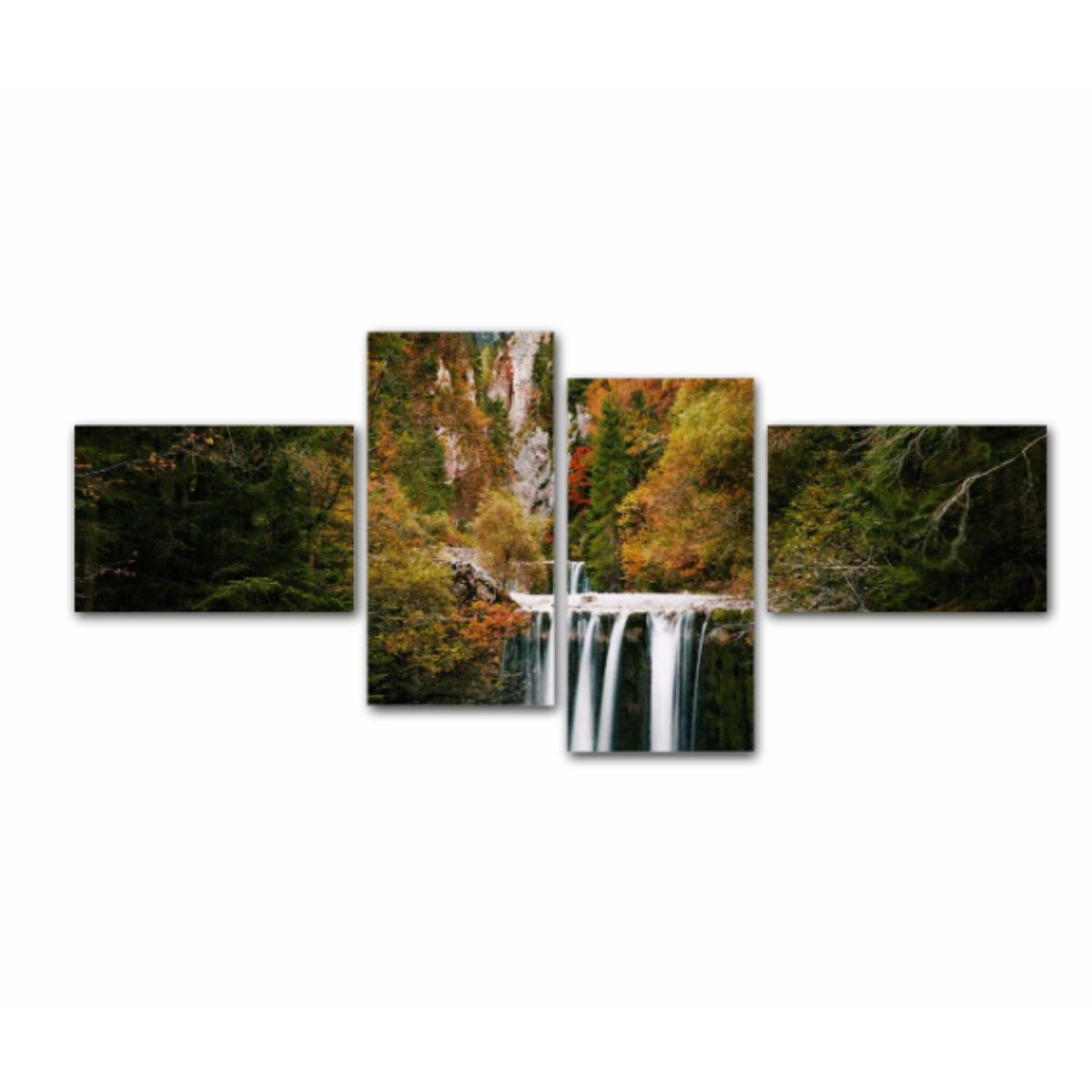 Set 4 Tablouri Multicanvas, Cascada in defileu 15, Tipar UV pe panza ...