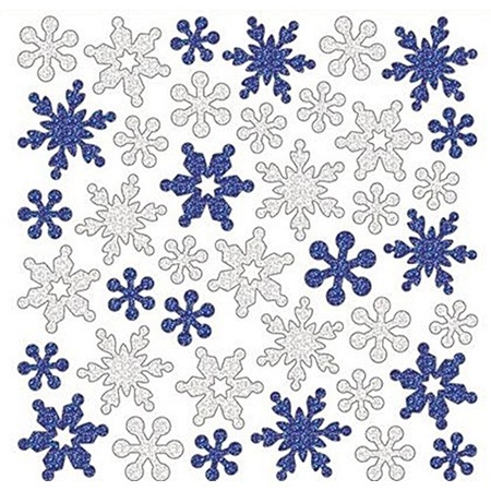 Set 41 stickere cu sclipici, motive de iarna - fulgi de zapada, 15 x 19 ...