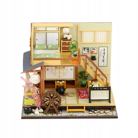 Casuta de papusi miniatura DIY Japoneza cu etaj, Habarri, Material Lemn ...