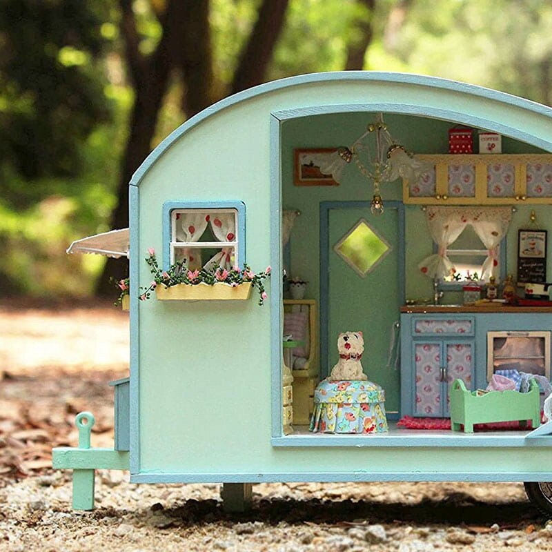 Casuta de papusi miniatura DIY Vacanta la camping, Habarri, Material ...