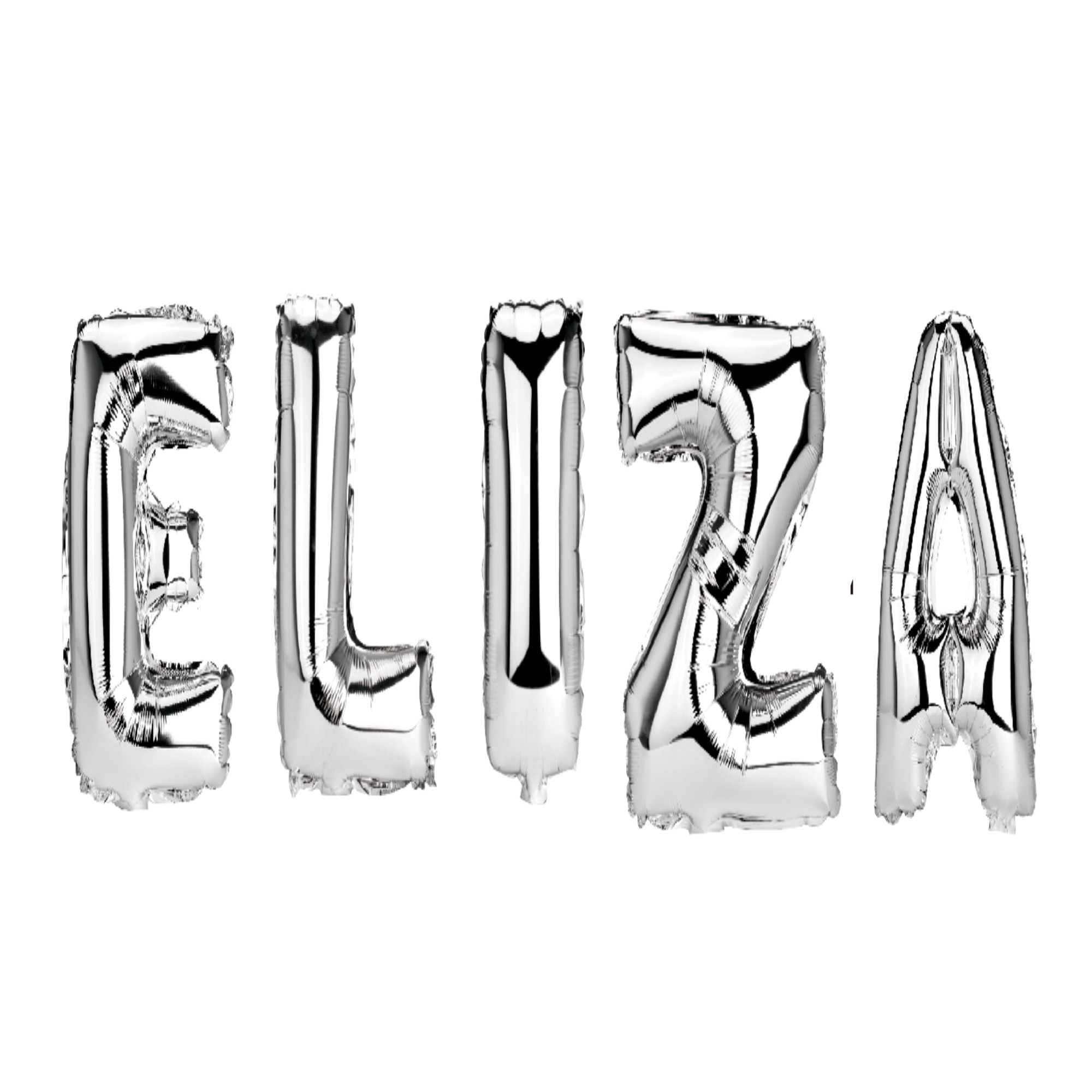 Комплект балони Eliza Name Letter, сребърен, 40 см - eMAG.bg