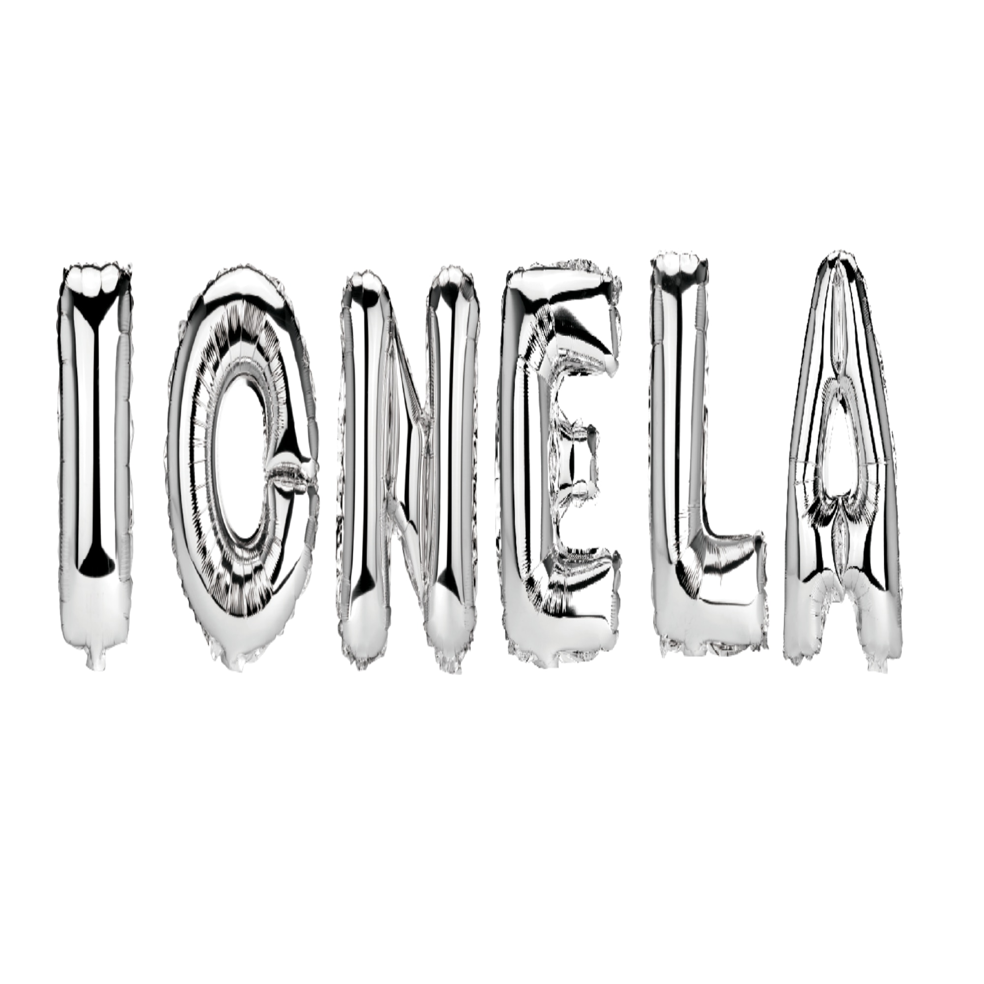 Комплект балони с букви Име Ionela, сребро, 40 см - eMAG.bg
