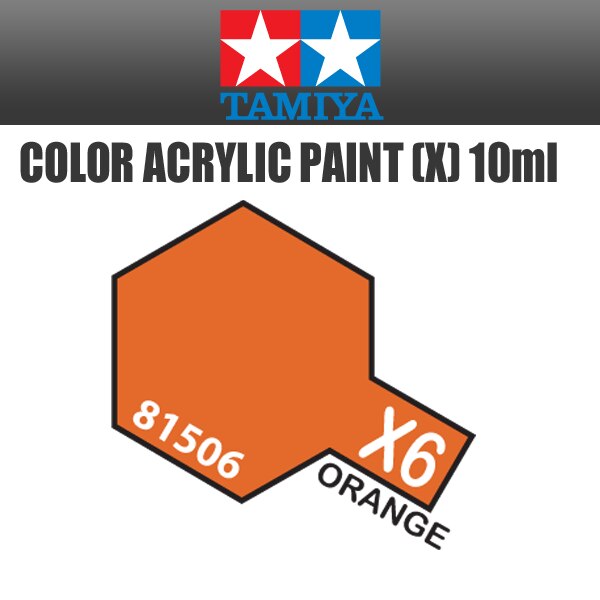 Vopsea pentru modelism acrilica Tamiya 81506 X-6 Orange (gloss) 10ml ...