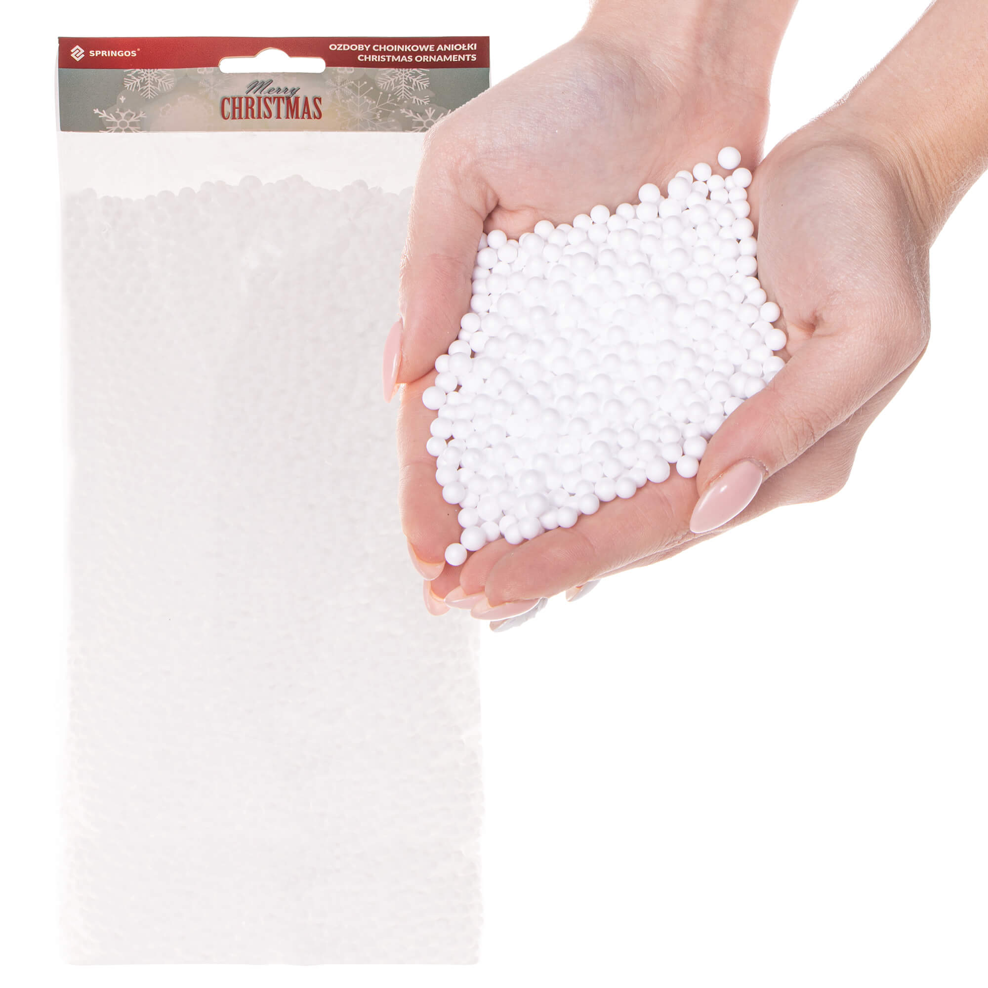 Perle decorative de zapada artificiala, 40g, alb - eMAG.ro