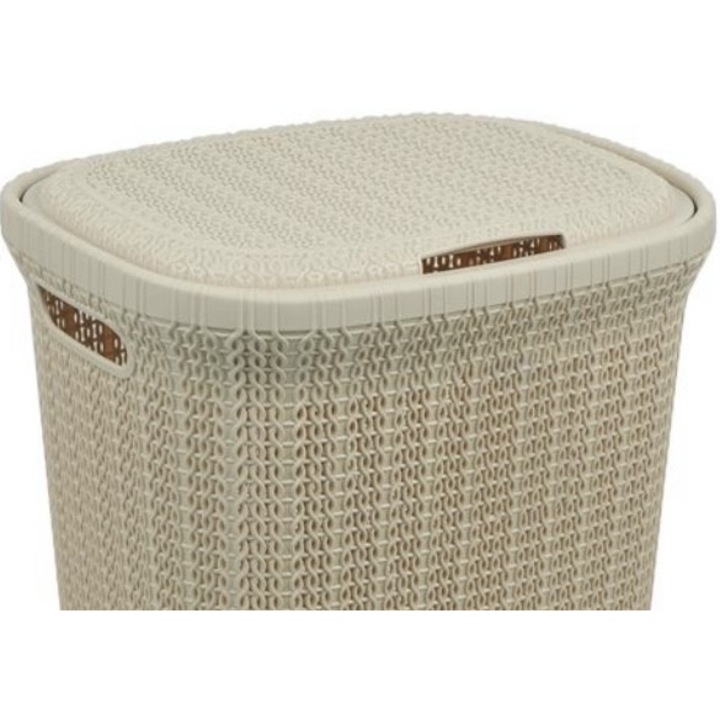 Cos de rufe din ratan cu manere, 45x35x55 cm, 55 l - eMAG.ro