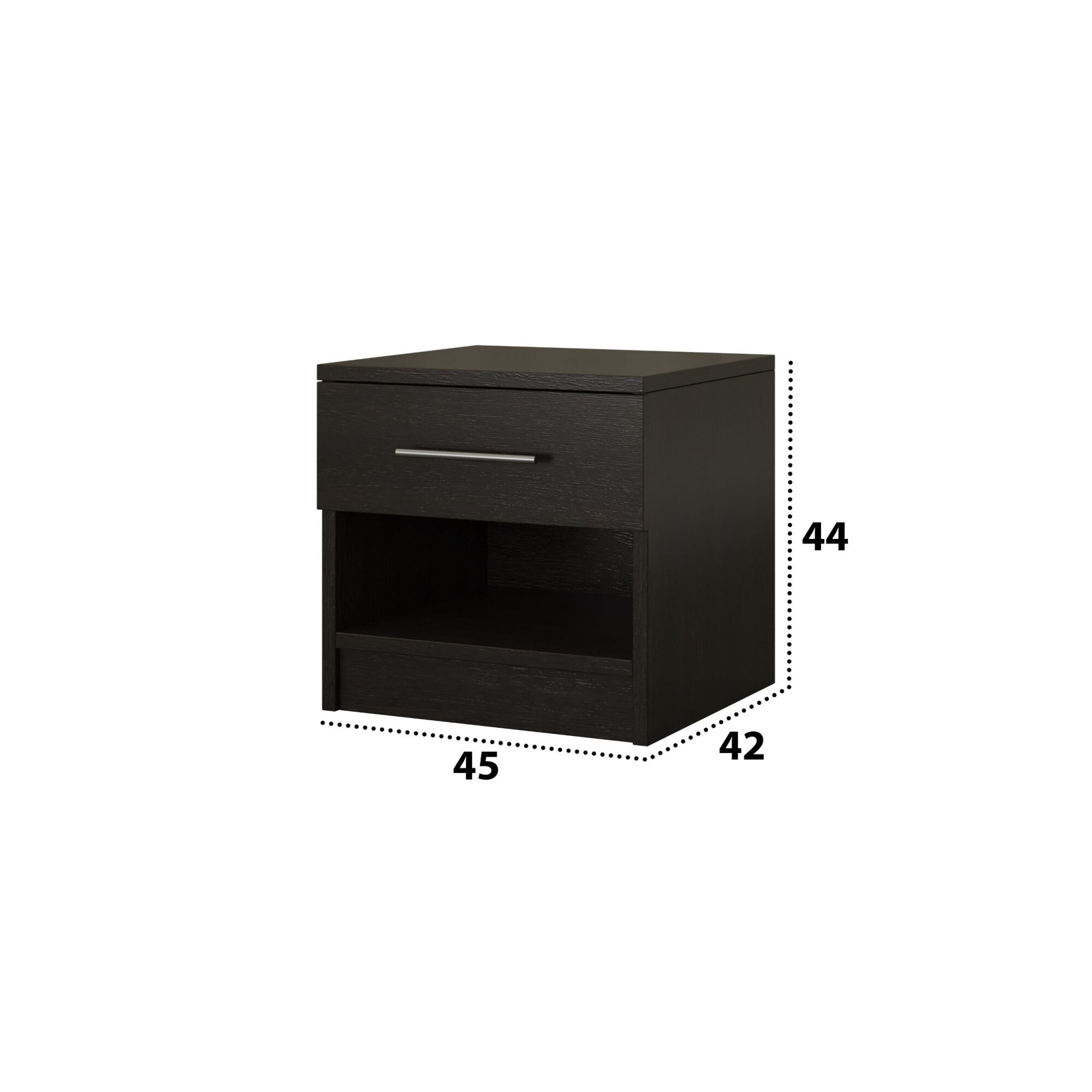 Set Pat Beta cu Noptiere, Wenge, 140x200 cm, suport saltea inclus - eMAG.ro