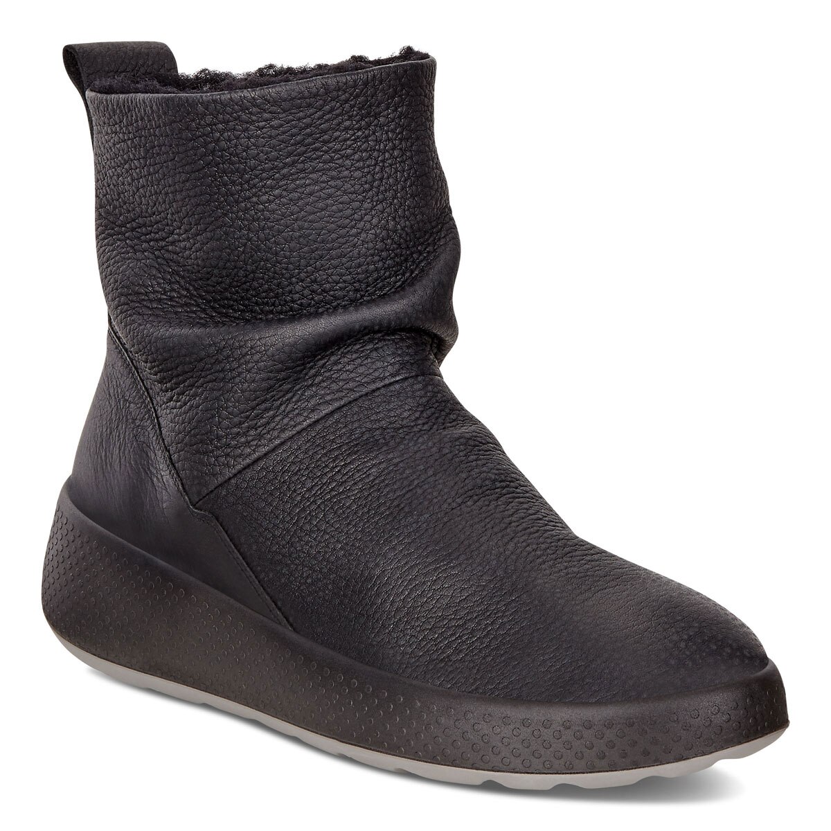 Ghete dama Ecco Ukiuk Black, piele naturala, blana, negru, 37 Eu - eMAG.ro