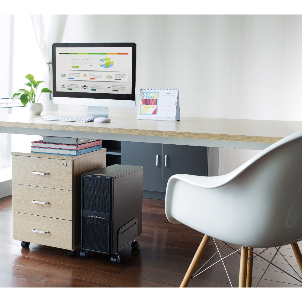 Suport pentru carcasa computerului Uni-Stand, 4 roti, Negru - eMAG.ro