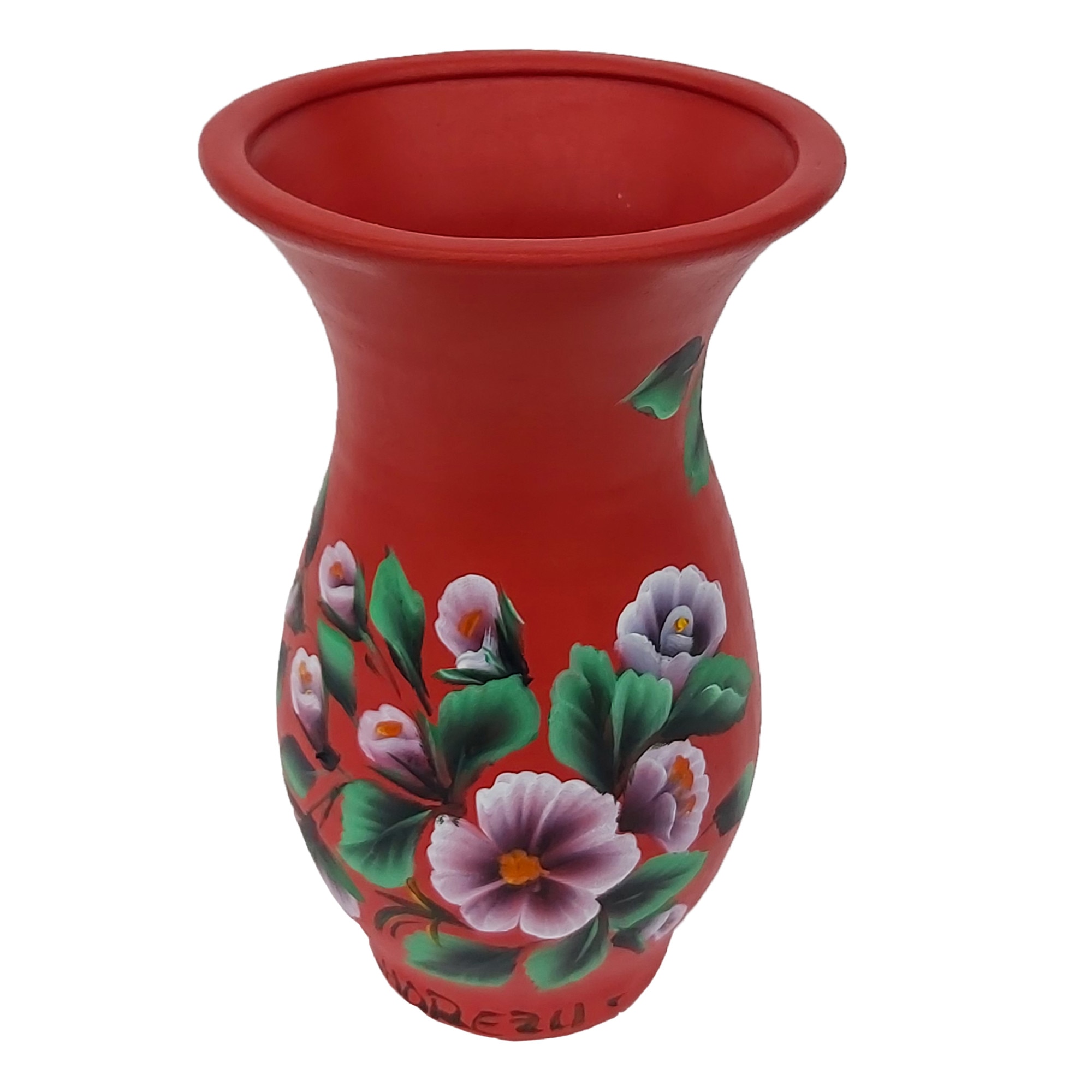Vaza din ceramica, pentru flori, lucrata/pictata manual, 24 x 13 cm ...